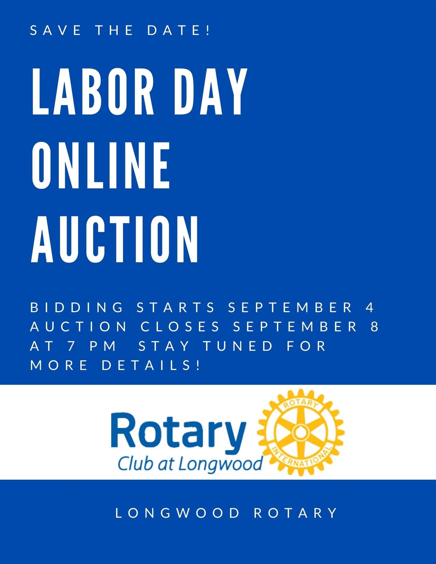 Labor Day Online Auction | Longwood Rotary Club