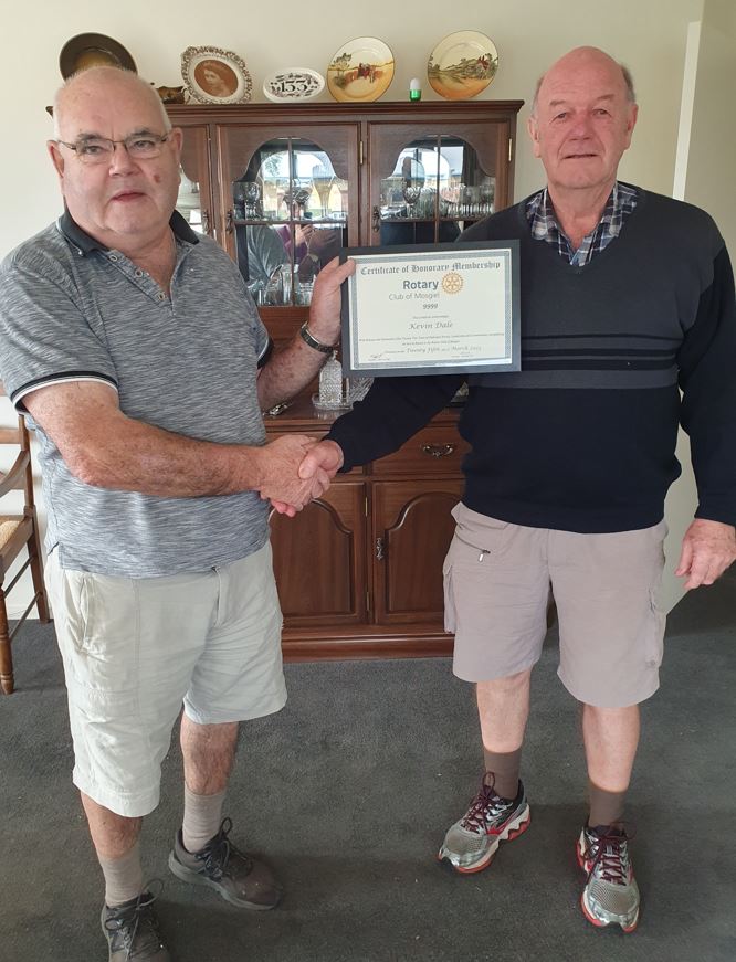 Honorary Membership - Kevin Dale | The Rotary Club of Mosgiel