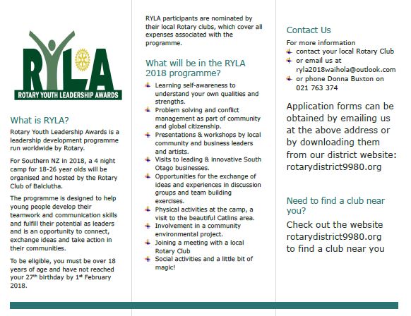 RYLA | The Rotary Club of Wanaka