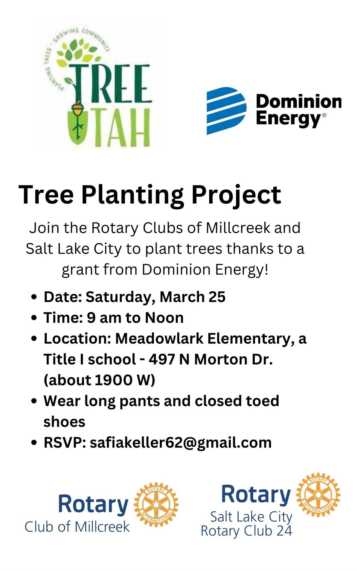 Tree Planting - Service Project | Rotary Club of Millcreek
