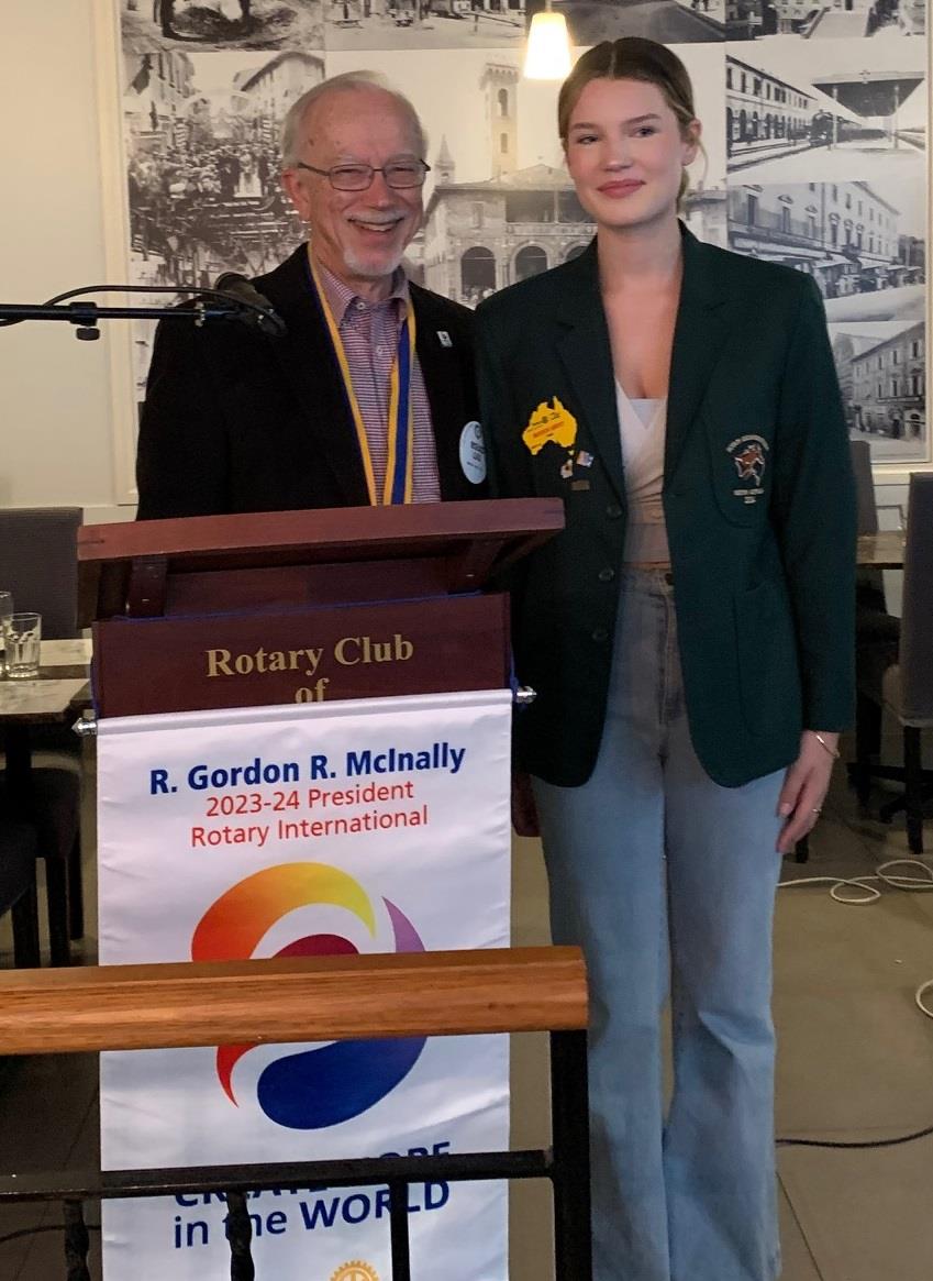 RYE Outbound Student Madison Harvey | Rotary Club of Nedlands