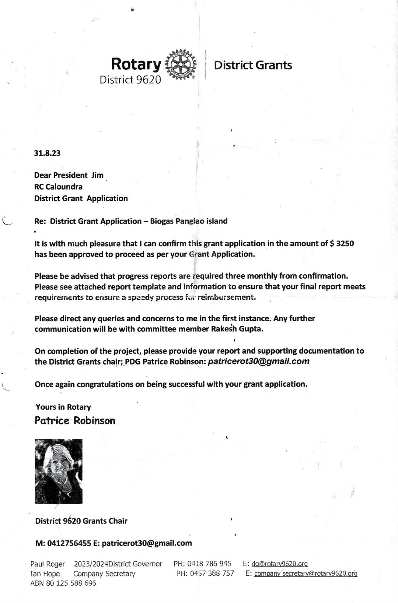 Grant Approval | Rotary Club of Caloundra
