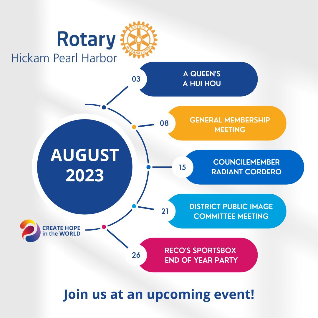 August is here! | Rotary Club of Hickam Pearl Harbor