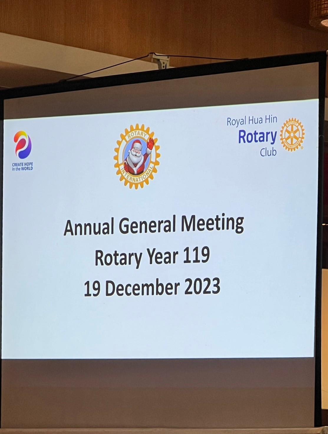 Annual General Meeting 19.12.2023 | Rotary Club of Royal Hua Hin