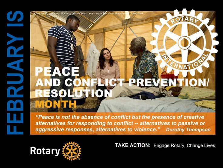 February is Peace and Conflict Resolution Month | Rotary Club of ...