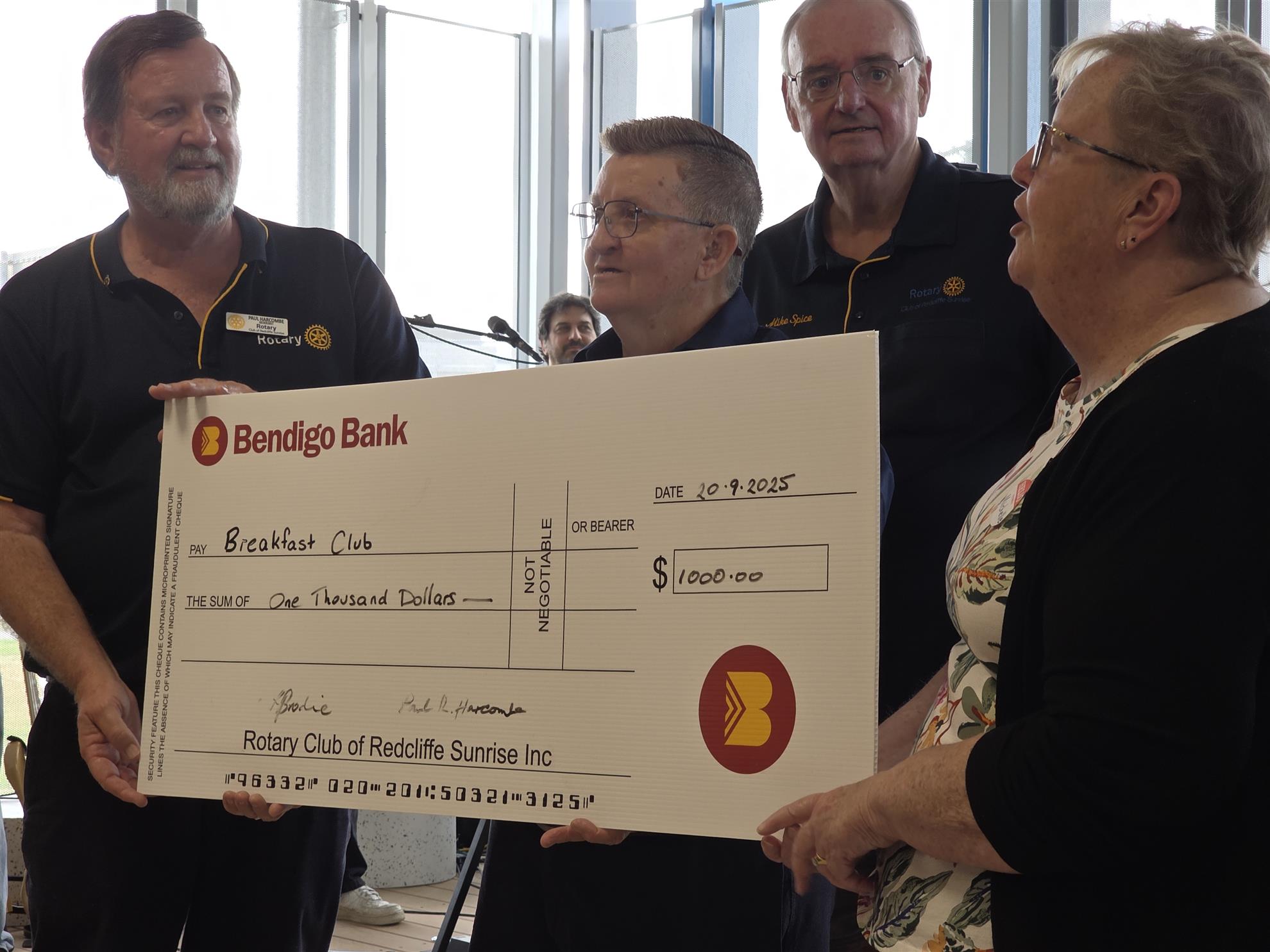 Rotary pledge to The Breakfast Club Redcliffe | Rotary Club of ...