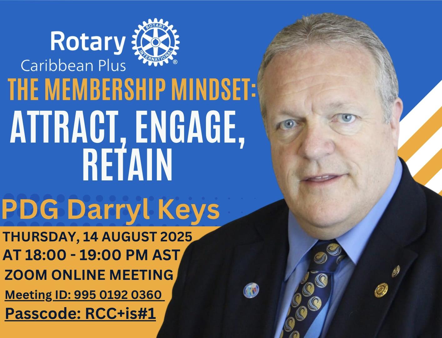 August 2025 Guest Speaker Meeting PDG Darryl Keys | Rotary Caribbean Plus