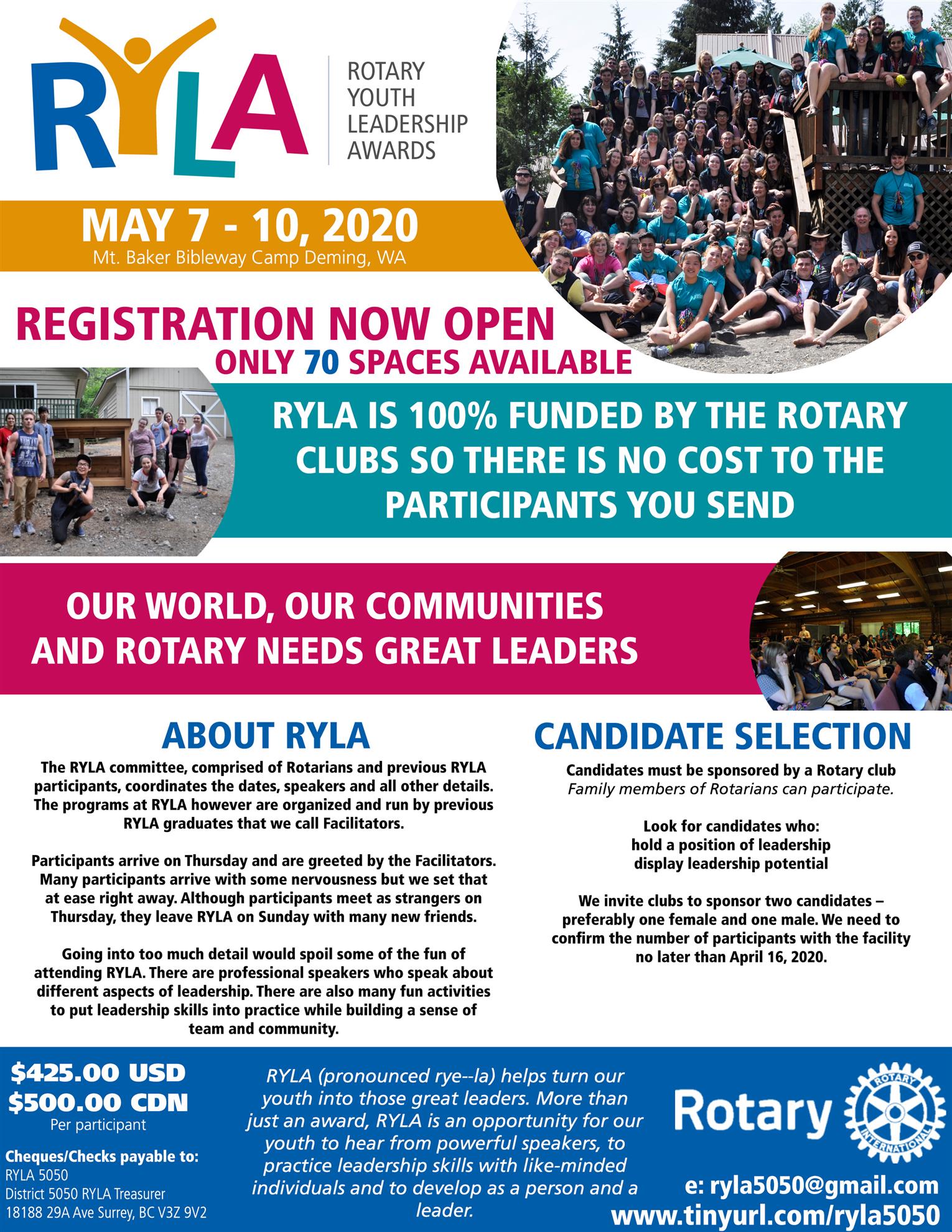 RYLA - Rotary Youth Leadership Awards | Rotary District 5050
