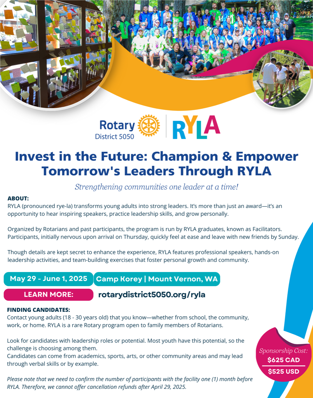 RYLA NEEDS YOUR HELP! | Rotary District 5050