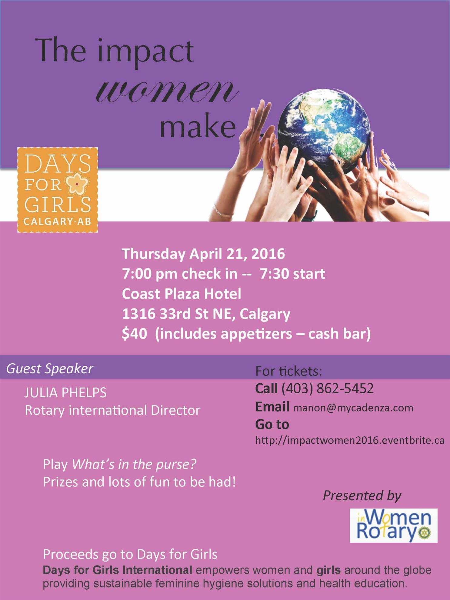 The Impact Women Make, April 21 | Rotary 5360