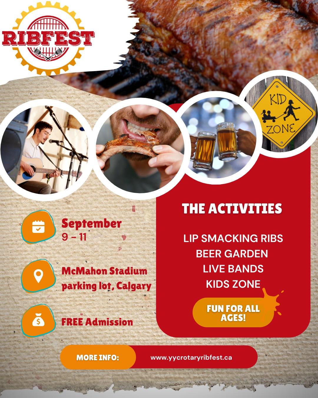 YYC Ribfest, Sep 9 - 11, McMahon Parking Lot | Rotary 5360