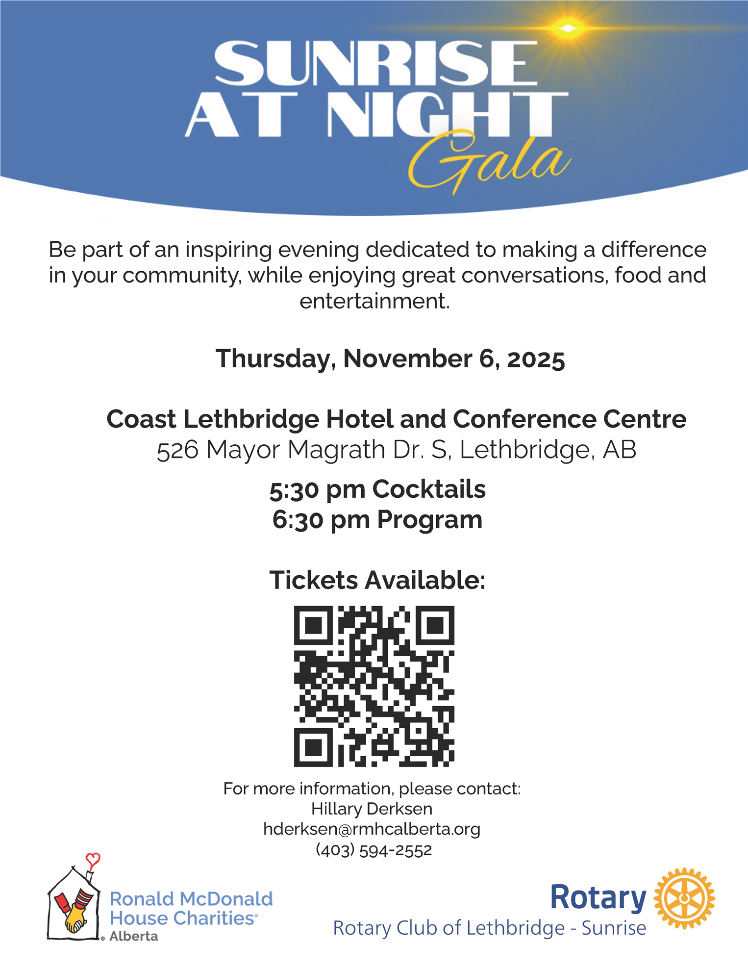 Sunrise at Night Gala, Sat Nov 6, Lethbridge | Rotary 5360