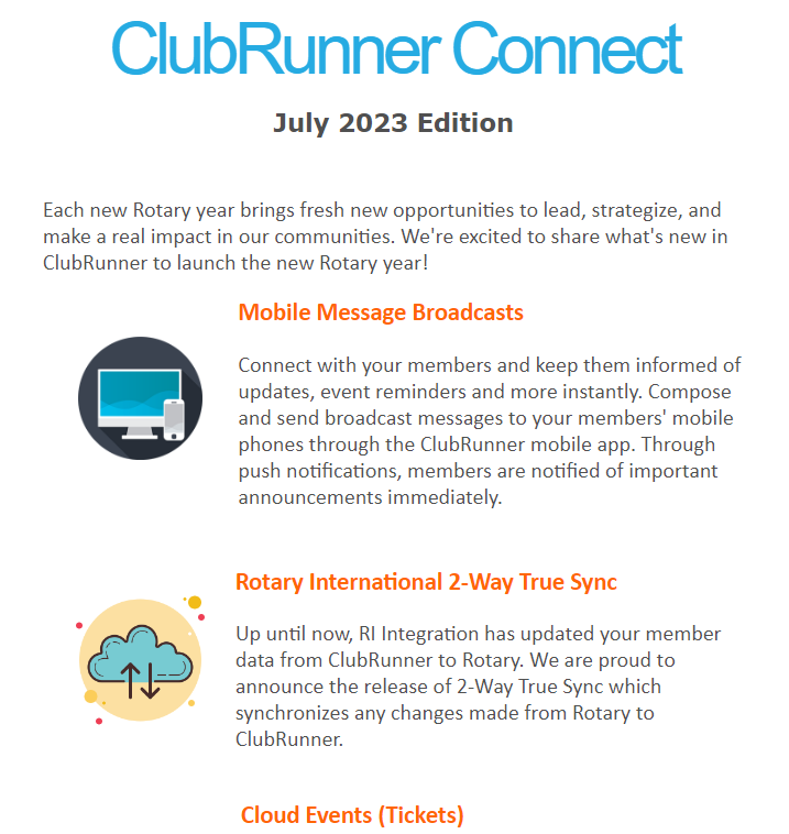 Check out ClubRunner's NEW FEATURES | Rotary 5360