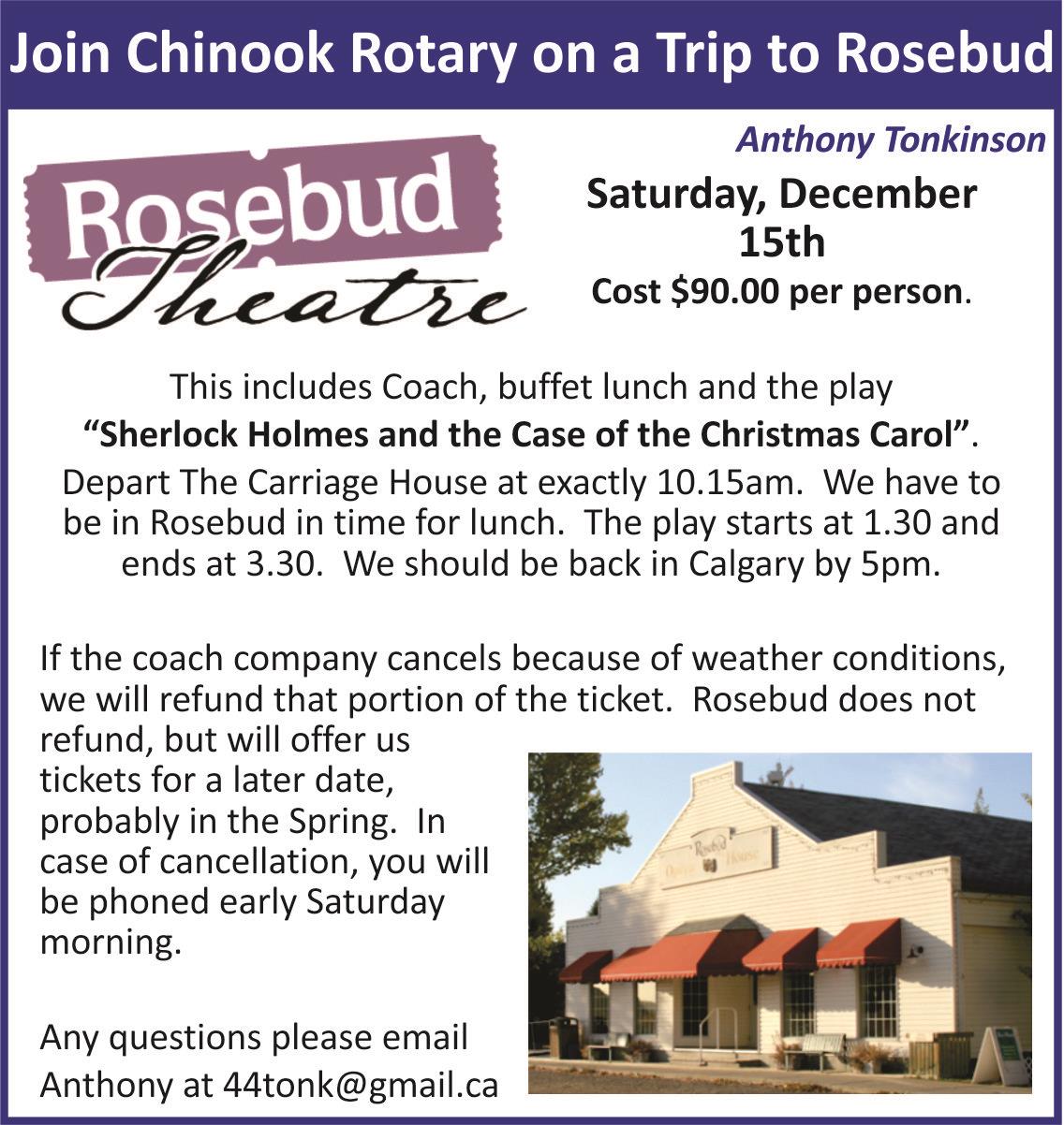 Hop on the Bus to Rosebud Theatre, Sat Dec 15 | Rotary 5360