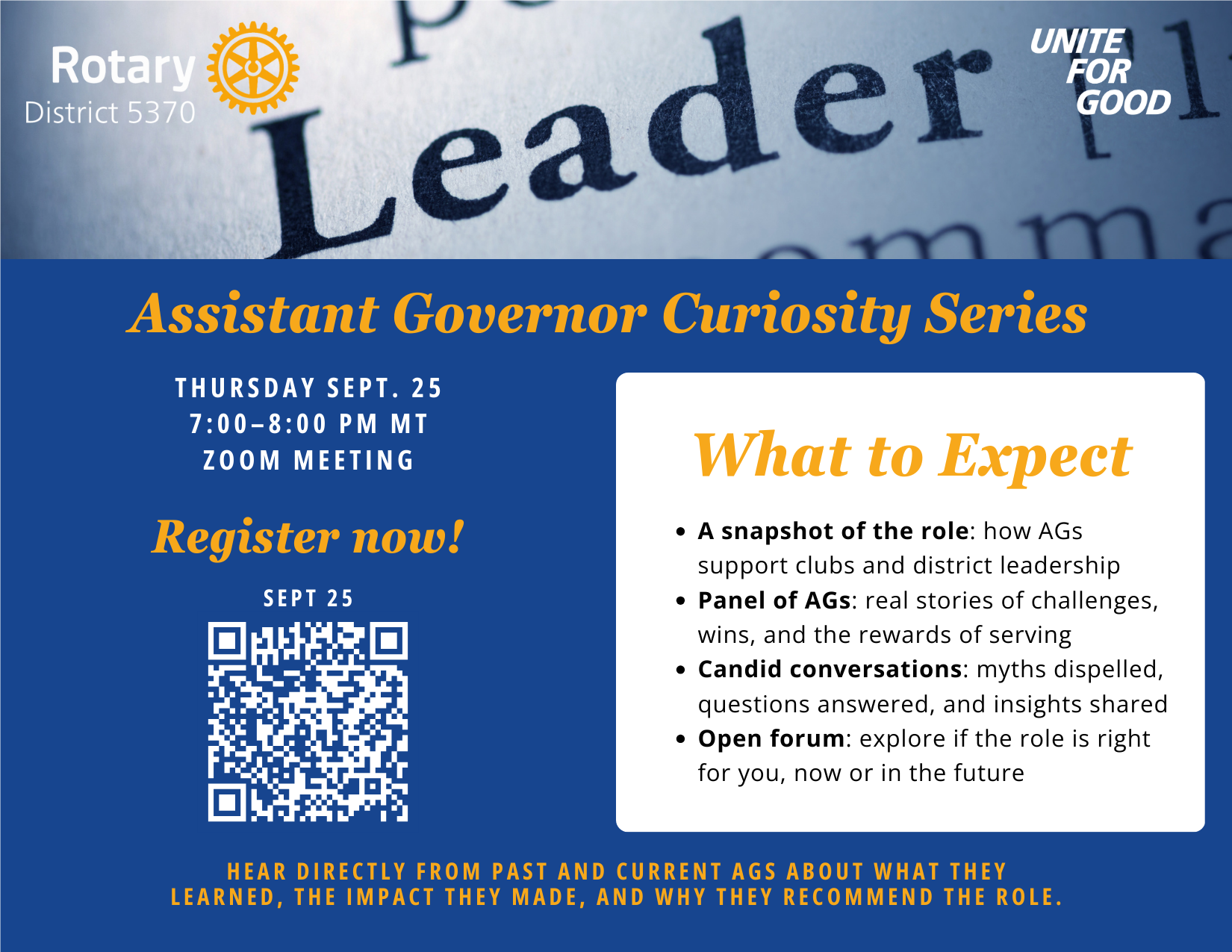 AG Curiosity Series | Rotary District 5370