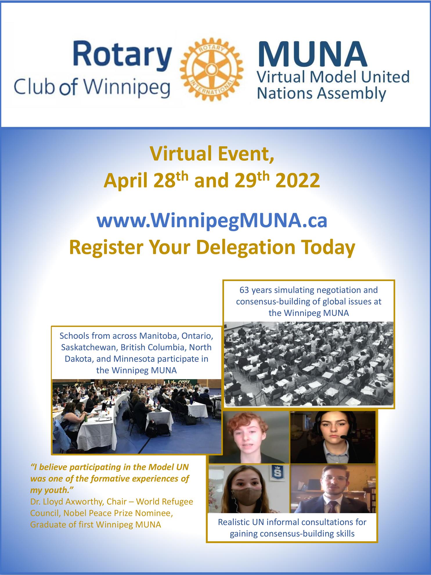 Model United Nations Assembly (MUNA) | Rotary District 5580