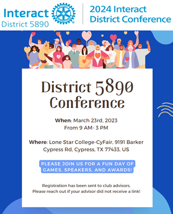 2024 Interact District 5890 Conference - March 23rd | Rotary District 5890