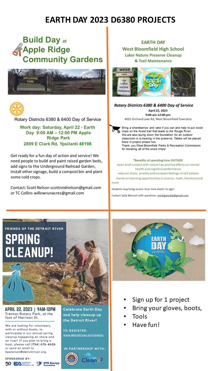 Earth Day Projects for Environmental Area of Focus | Rotary District 6380