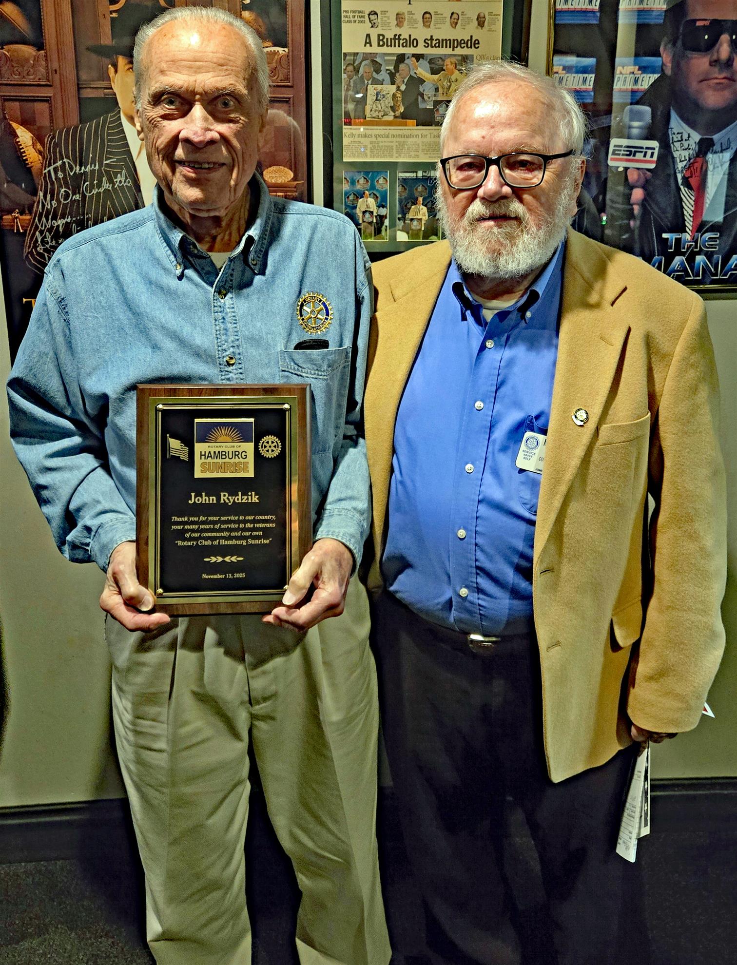 Hamburg Sunrise Honors Vets and Past President John Rydzik | Rotary ...