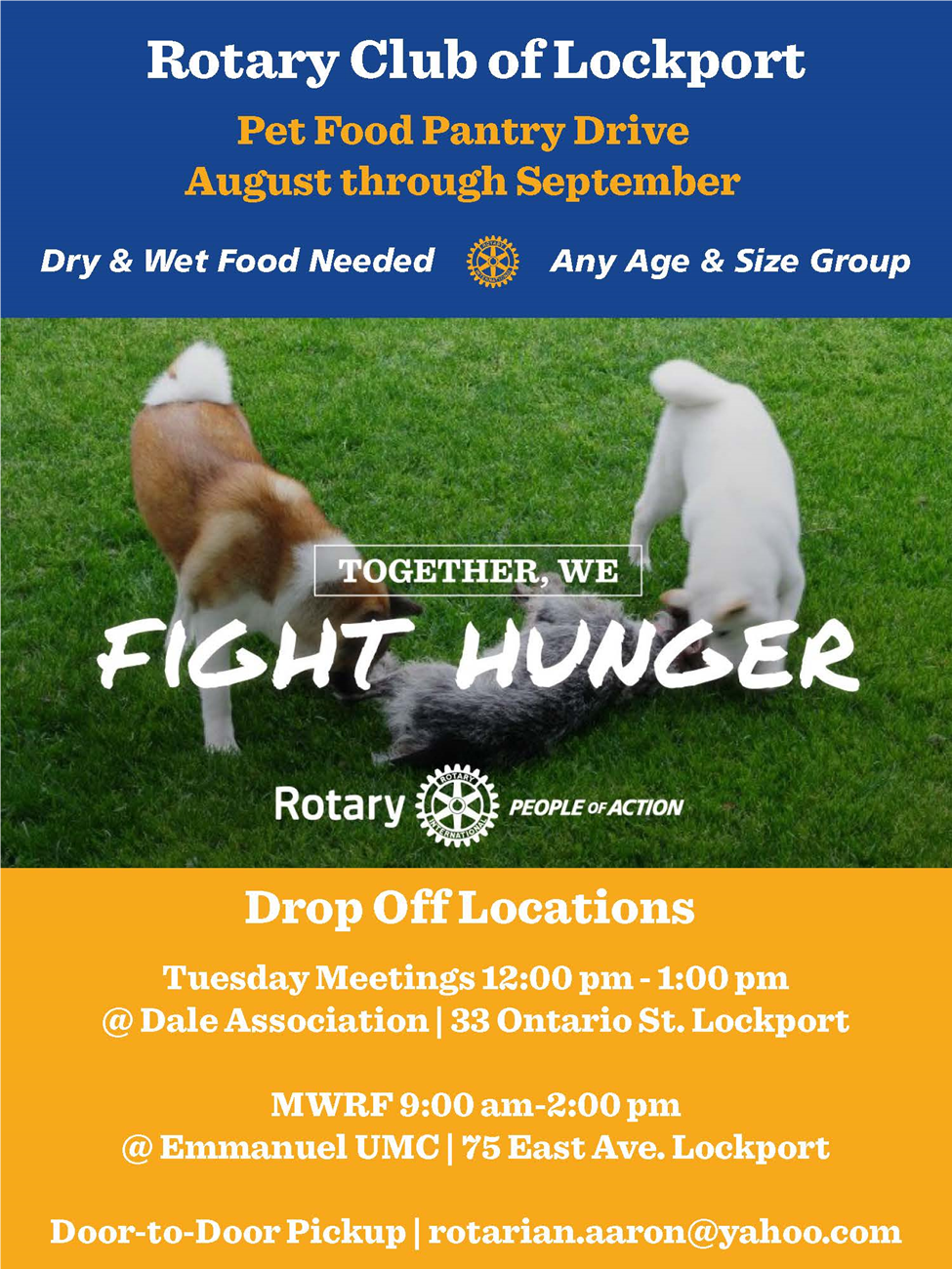 Lockport Sponsoring Pet Food Pantry Drive | Rotary District 7090