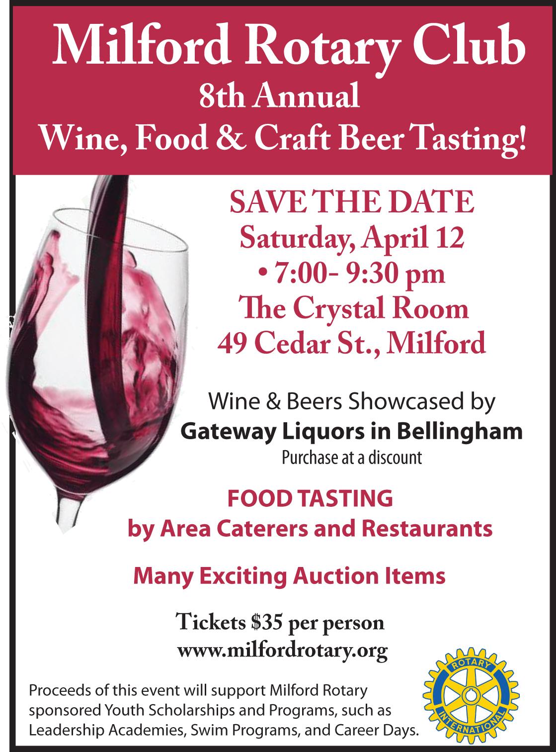 Event - Milford Wine/Beer Tasting | Rotary District 7910 Event - Milford Wine/Beer Tasting | Rotary District 7910