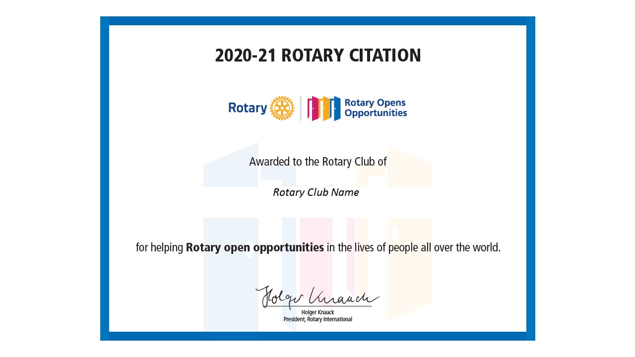 Clubs Earning Rotary Citations 2020-21 Announced by Rotary ...