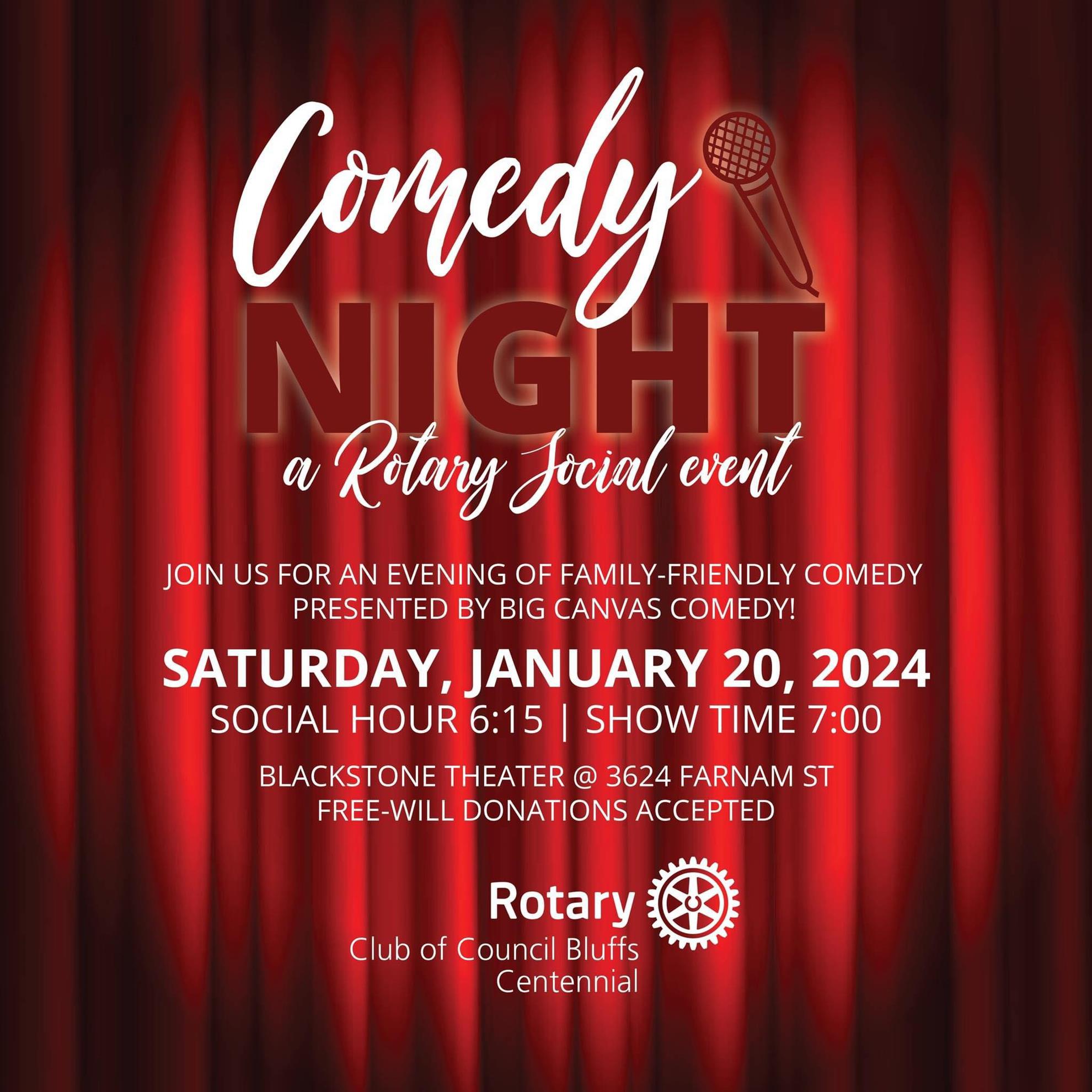 Comedy Night | Council Bluffs Centennial Rotary Social | Rotary ...