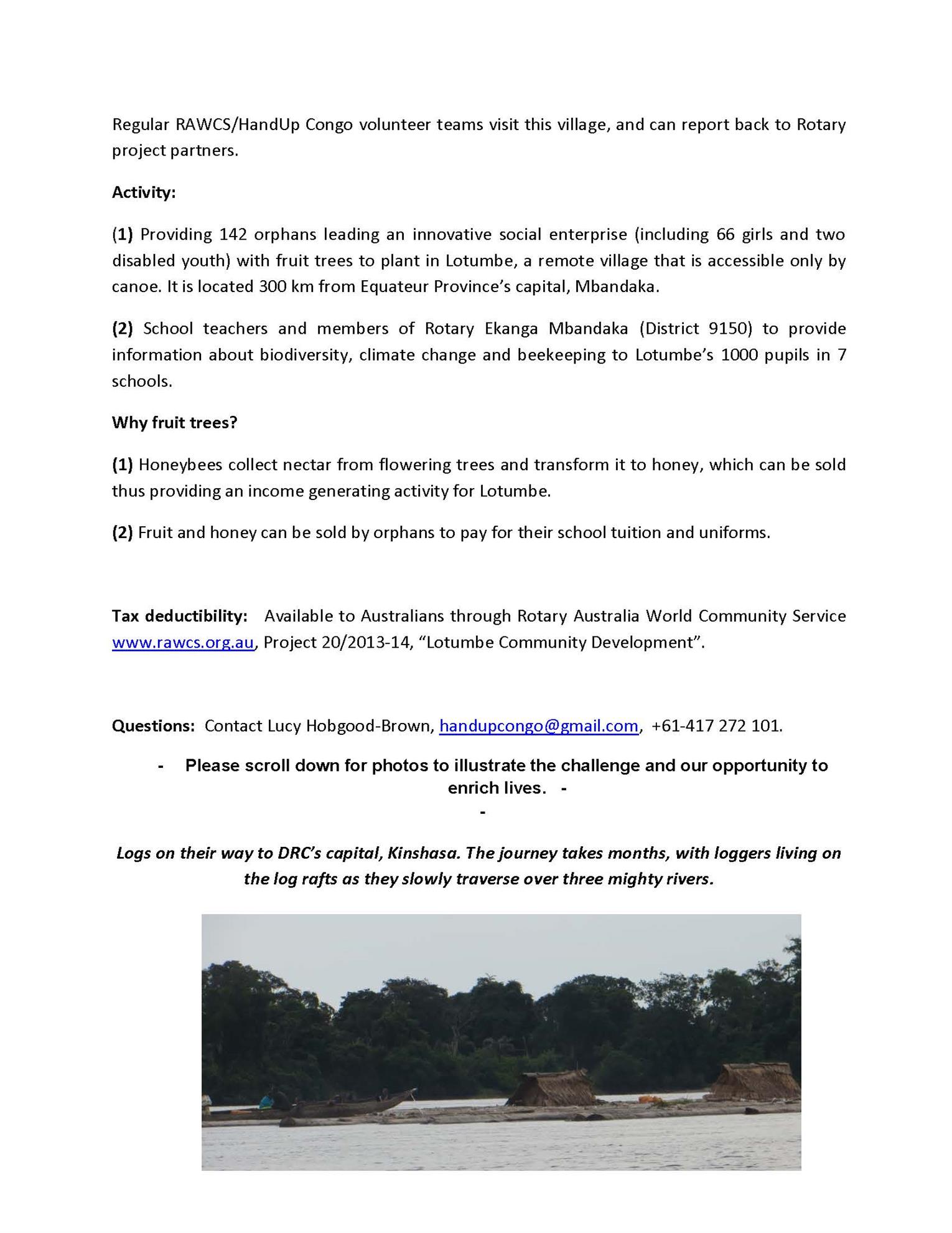 TREE PLANTING PROJECT IN CONGO Rotary District 9685
