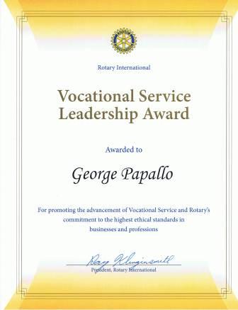 Vocational Service Leadership Award | Rotary District 9685