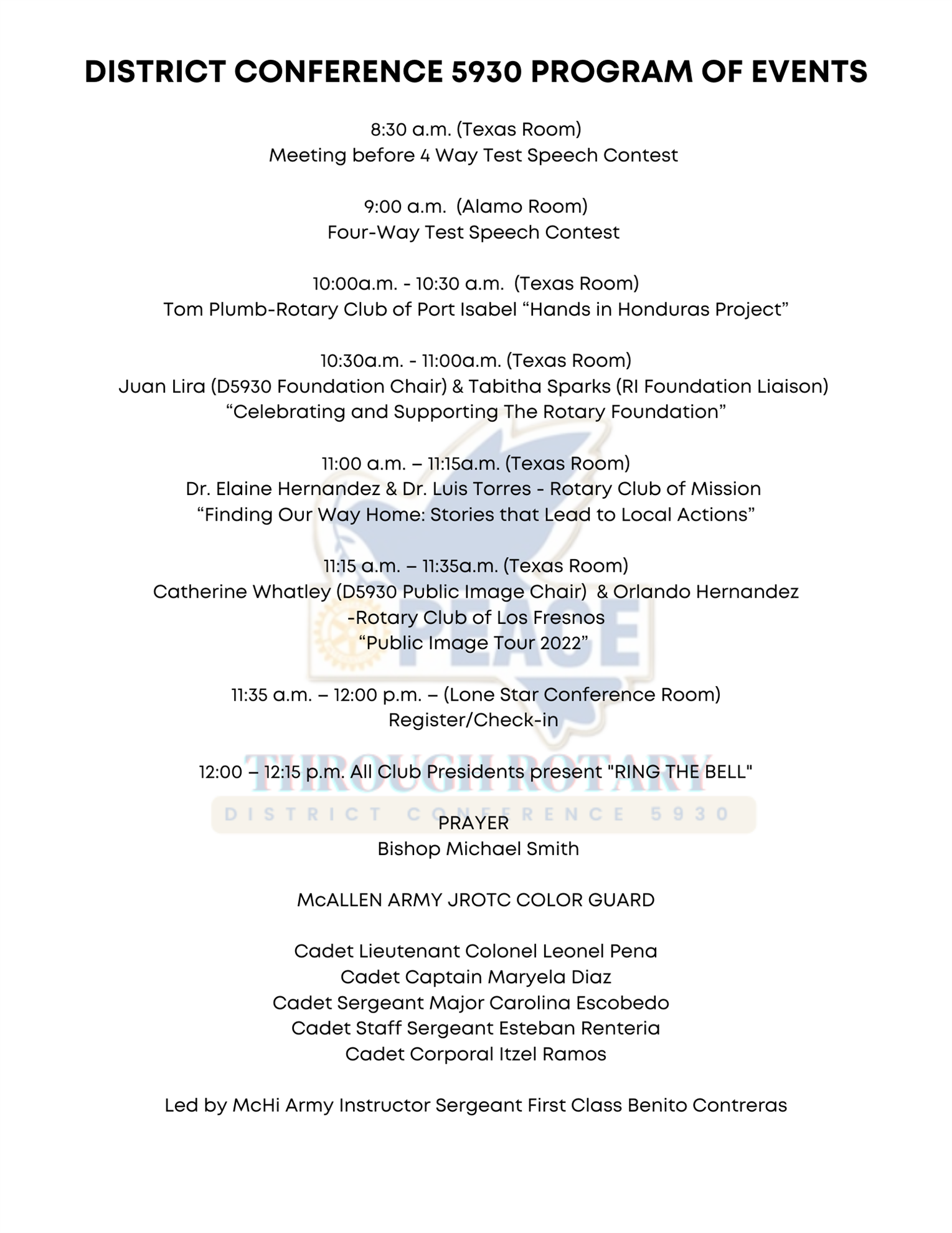 The Program-District Conference | District 5930