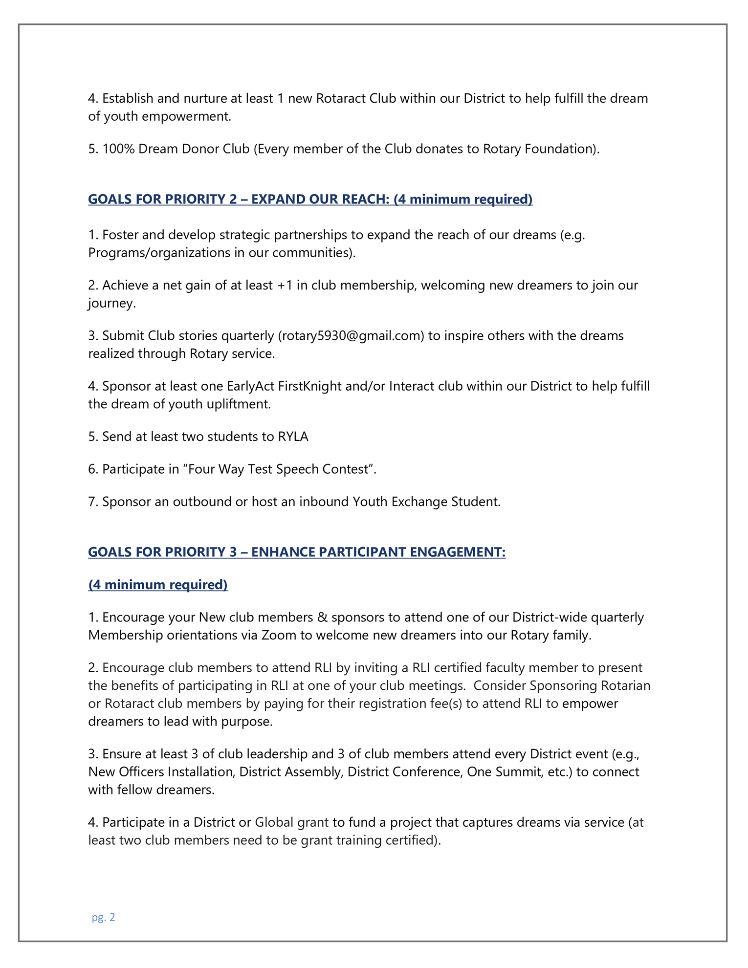 District Challenge & Action Plan 2024-2025 | District 5930