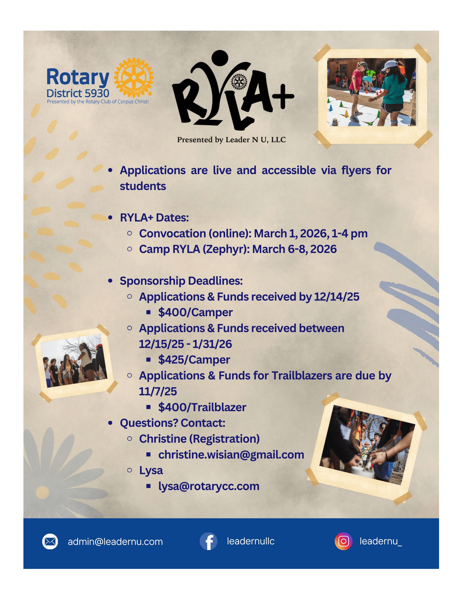 Rotary Youth Leadership Awards - RYLA | District 5930