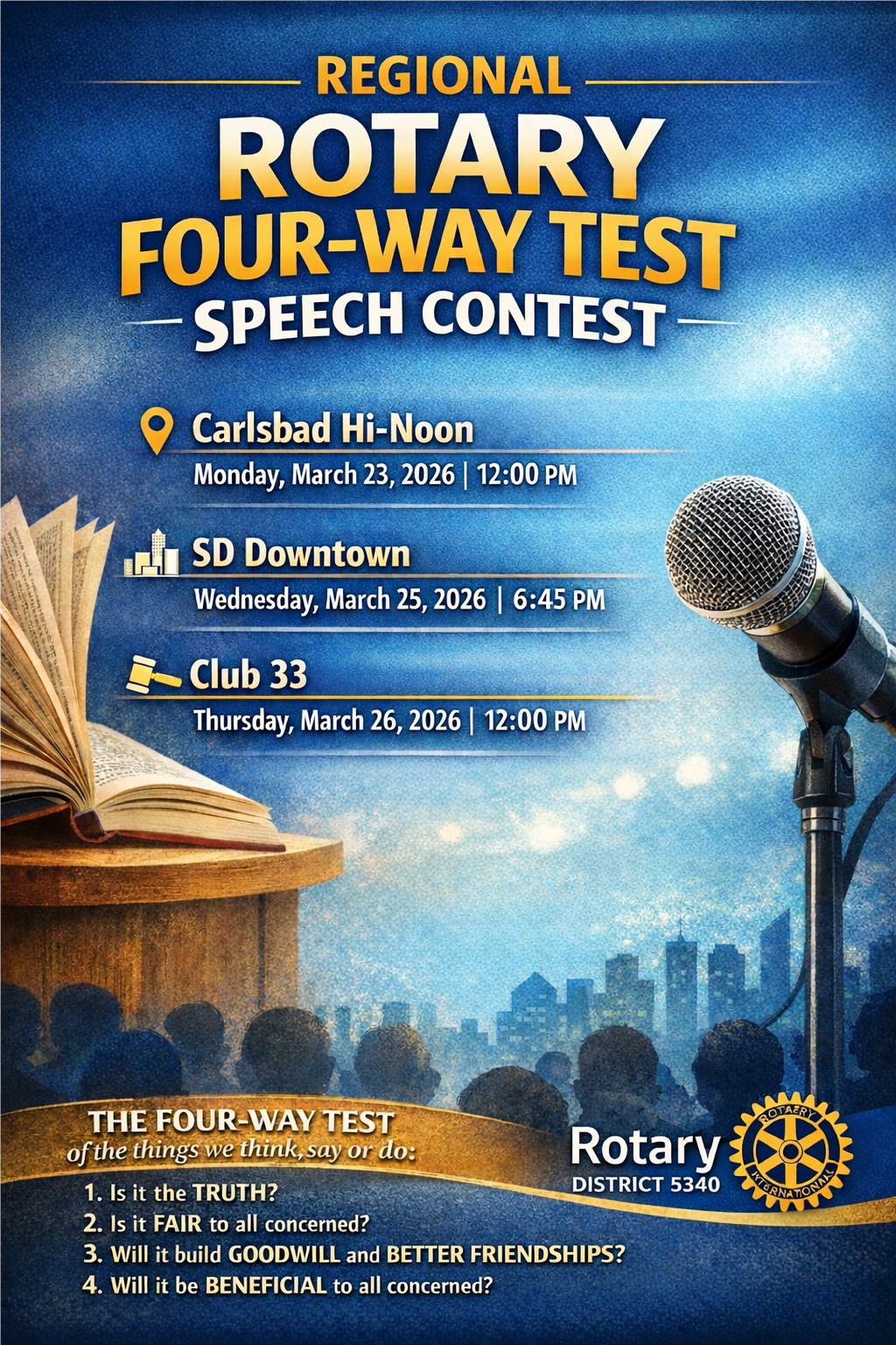 2026 4-Way Test Speech Regionals | District 5340