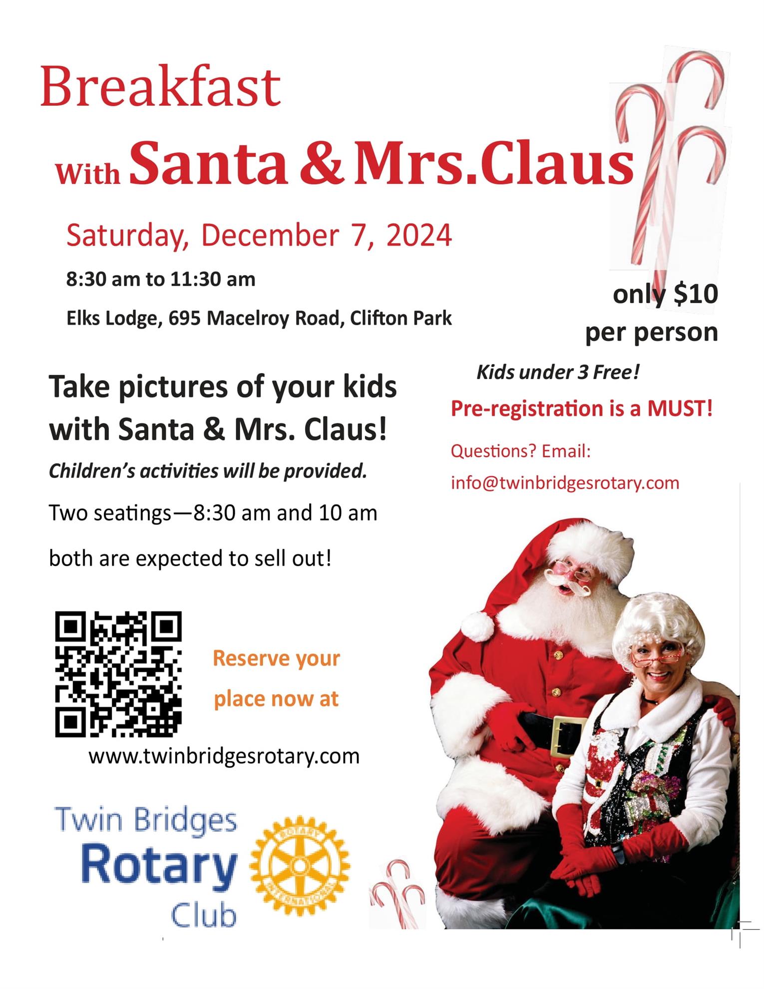 Join Twin Bridges Rotary for Breakfast with Santa & Mrs. Claus | CNY Rotary