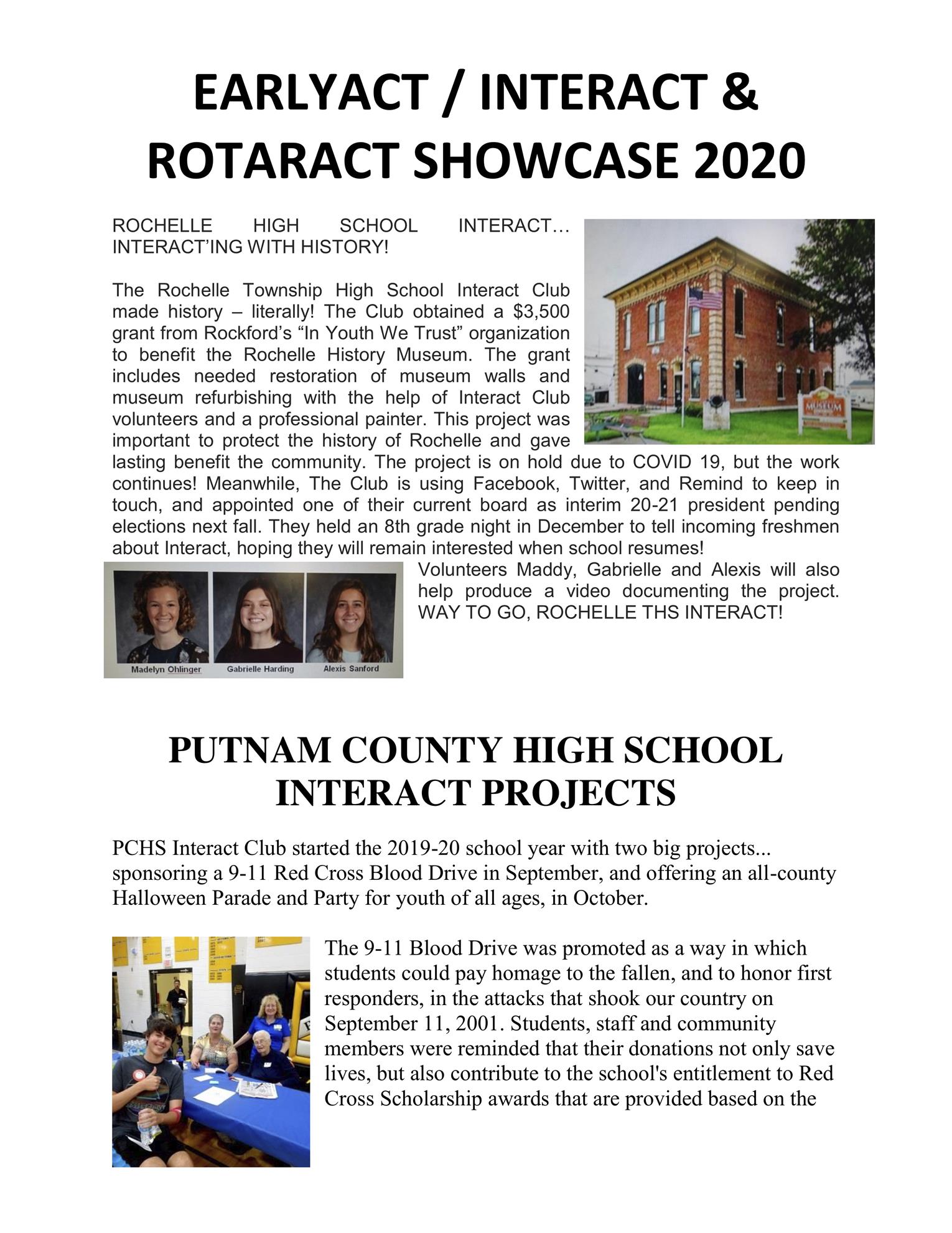 SHOWCASE YOUR EarlyAct, Interact Rotaract Projects! | District 6420