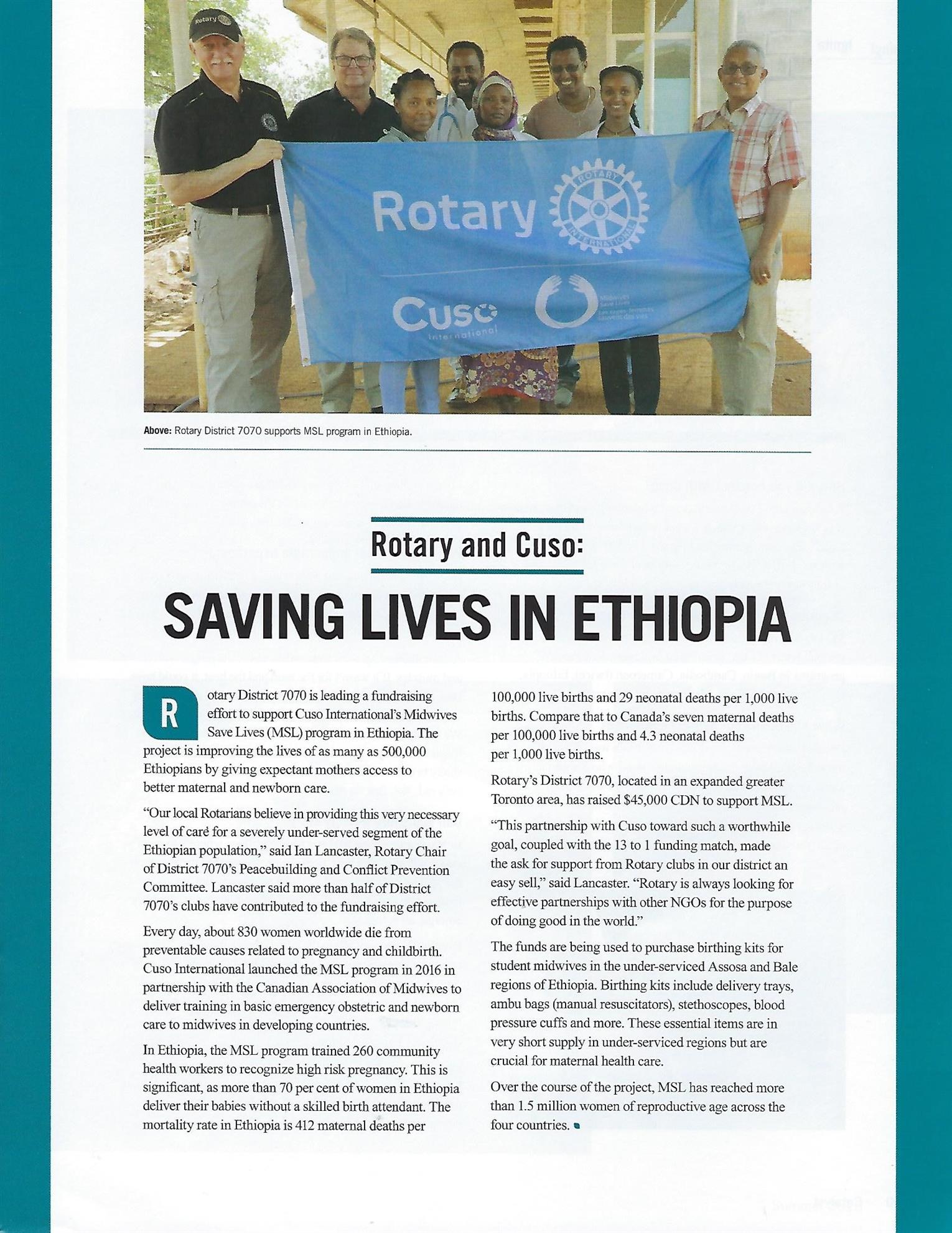 CUSO International thanks Rotarians in District 7070 | District 7070