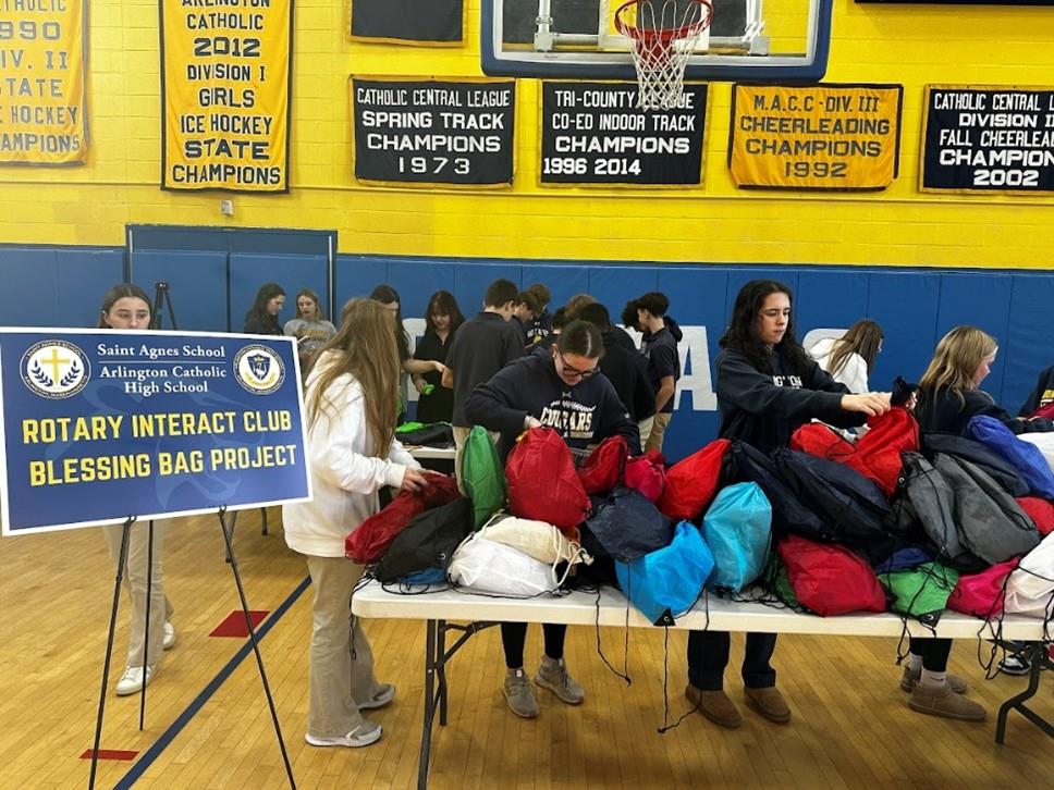 Arlington Catholic Interact Blessing Bag Event | District 7930