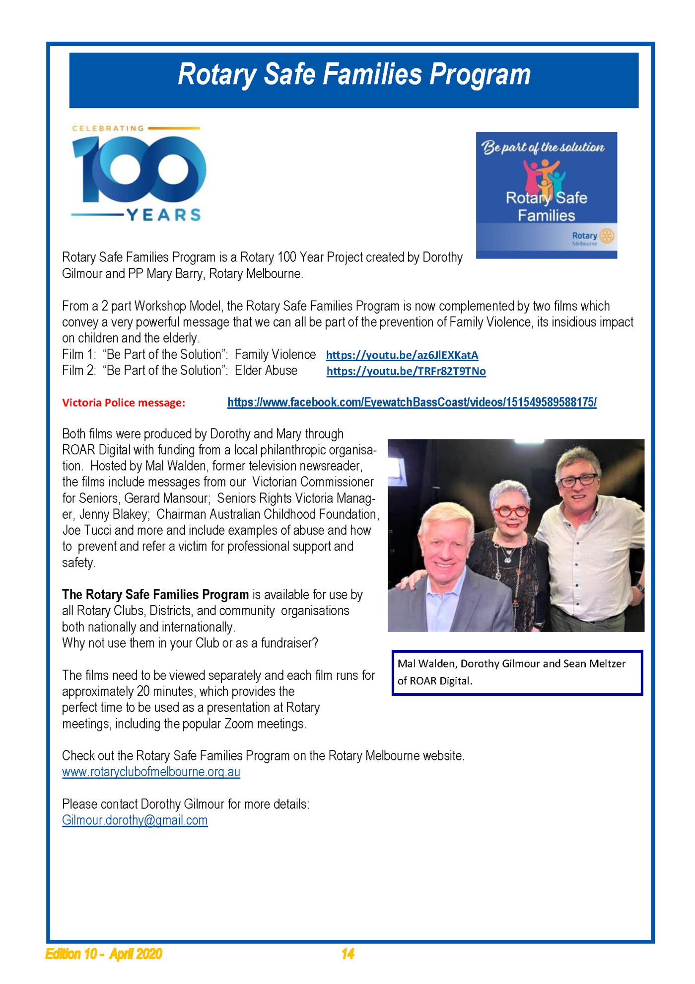 Rotary Safe Families Program | District 9800