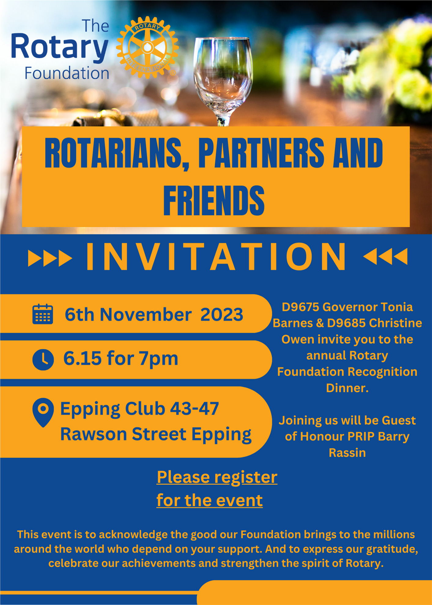 Rotary Foundation Dinner | District 9675