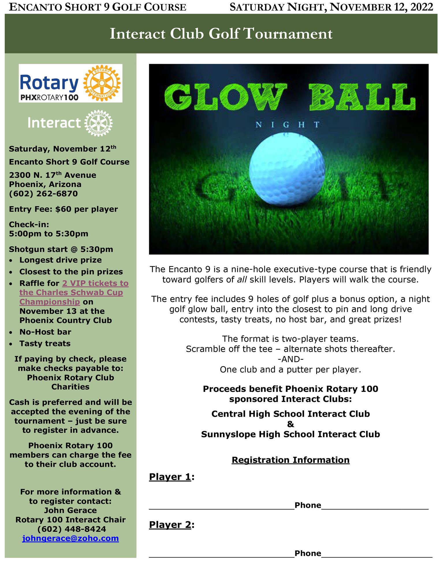 Phoenix 100 Rotary Club hosts annual Interact GLOW Ball Golf Tournament ...