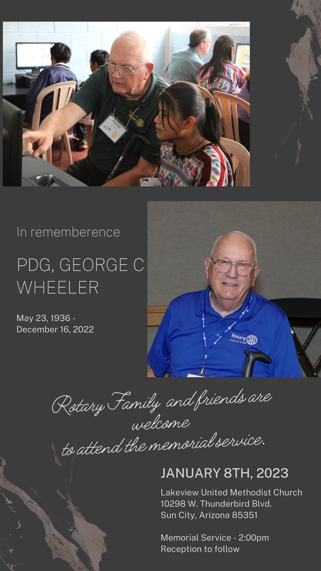 District announces the passing of PDG George Wheeler | District 5495