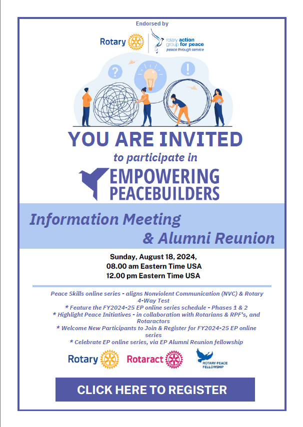 Empowering Peacebuilders hold virtual informational meeting | District 5495