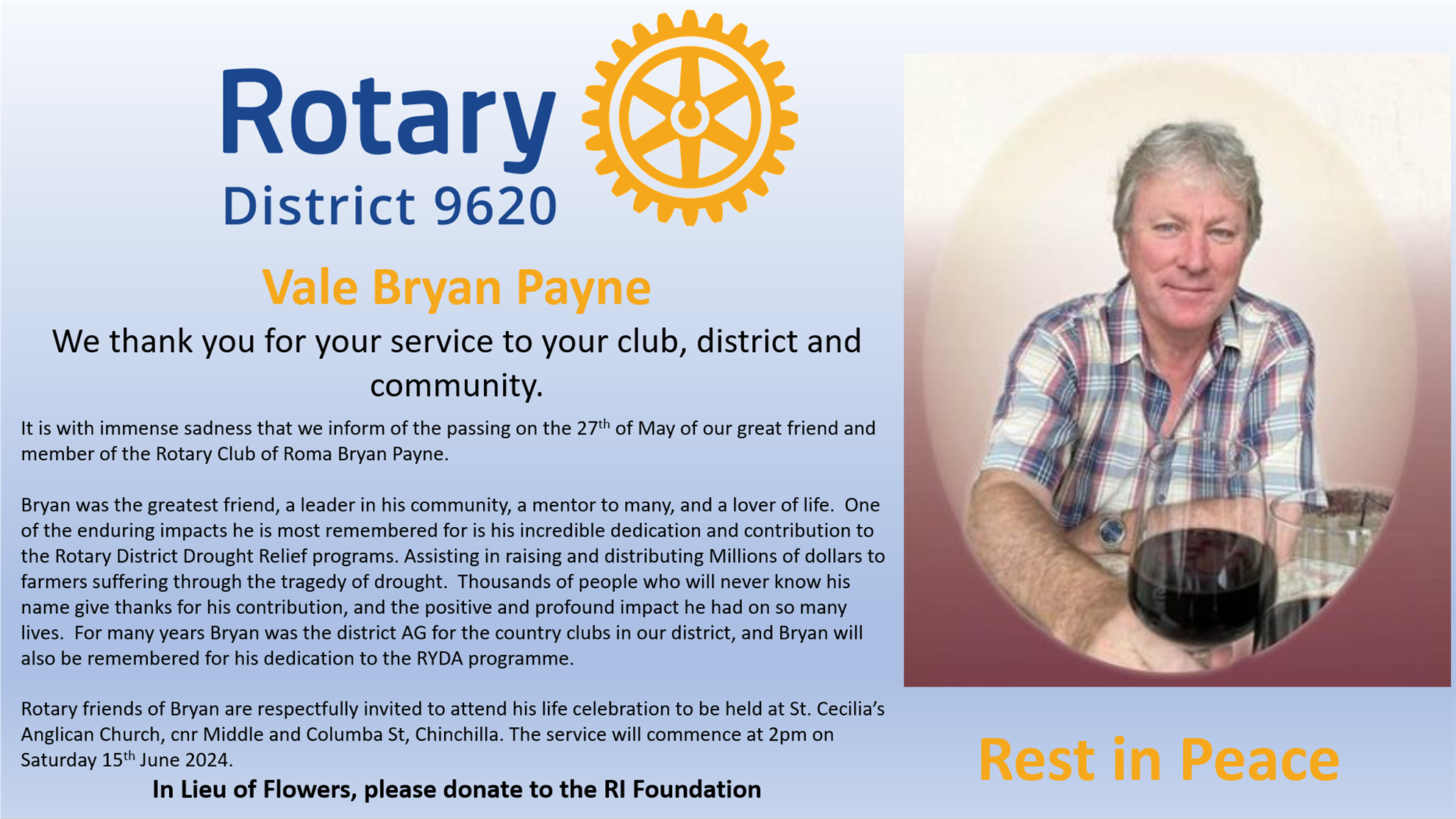Vale Bryan Payne | District 9620