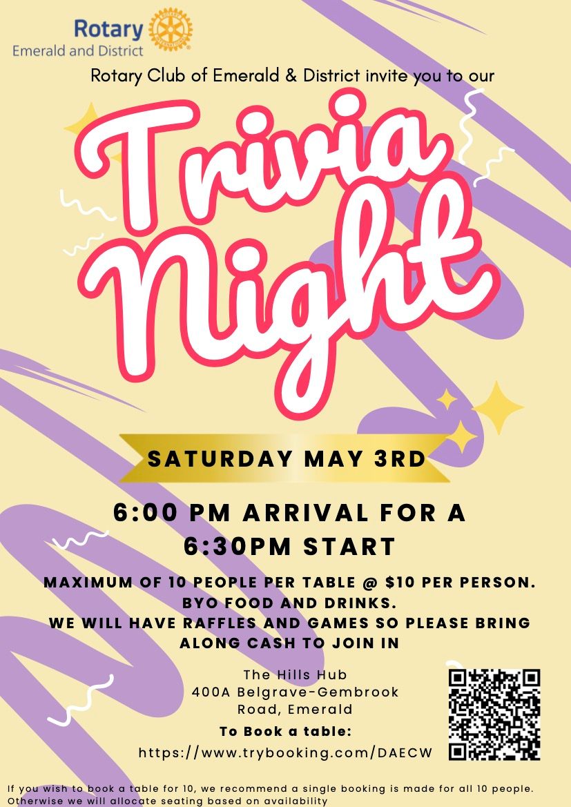 RC Emerald & District - Trivia Night | District 9815
