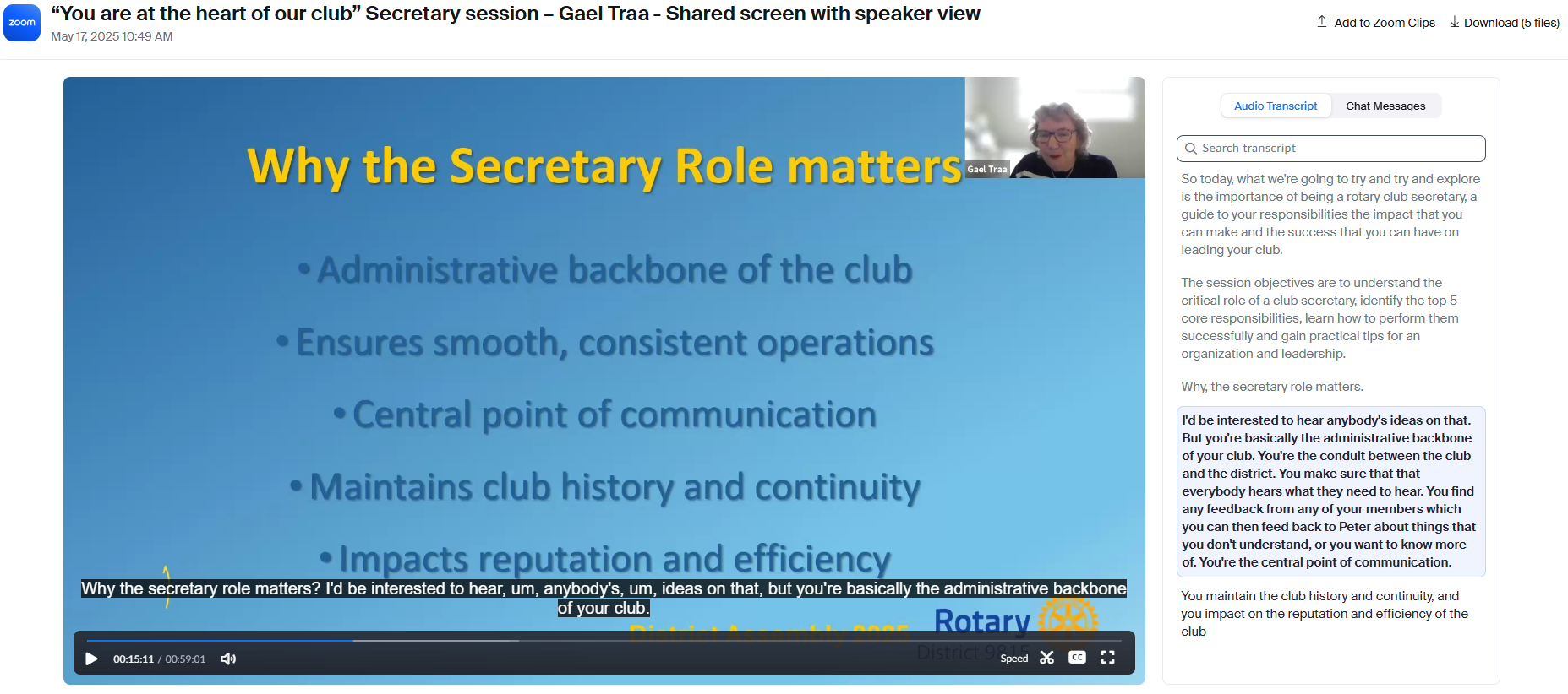 Secretaries are cool | District 9815