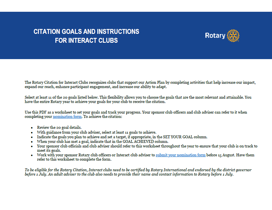 RI Interact Citation 2021-2022 | District 7030