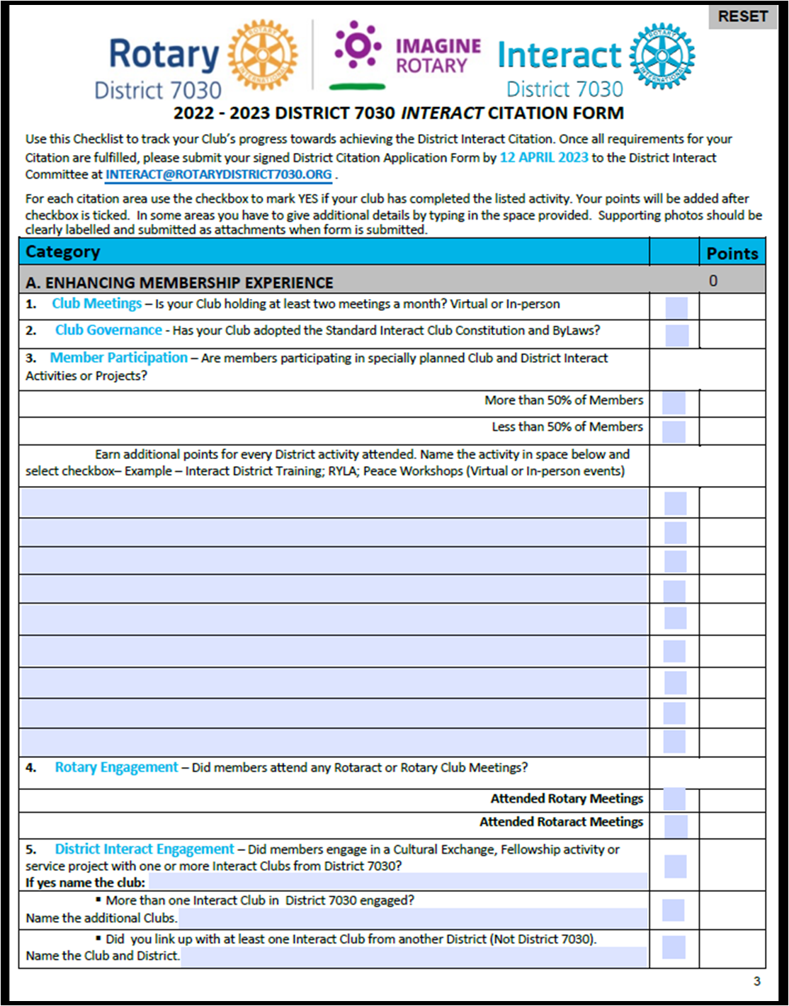 District 7030 Interact Citation 2022-2023 | District 7030