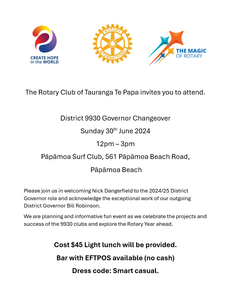 District 9930 Governor Changeover 2024 | Rotary District 9930