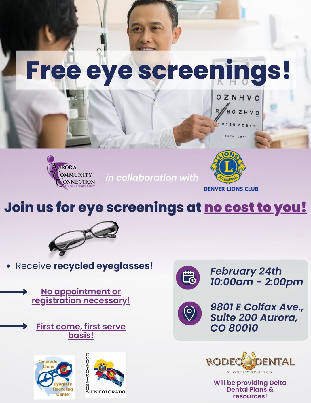 Free Vision Screening and Exam | Lions Club of Denver