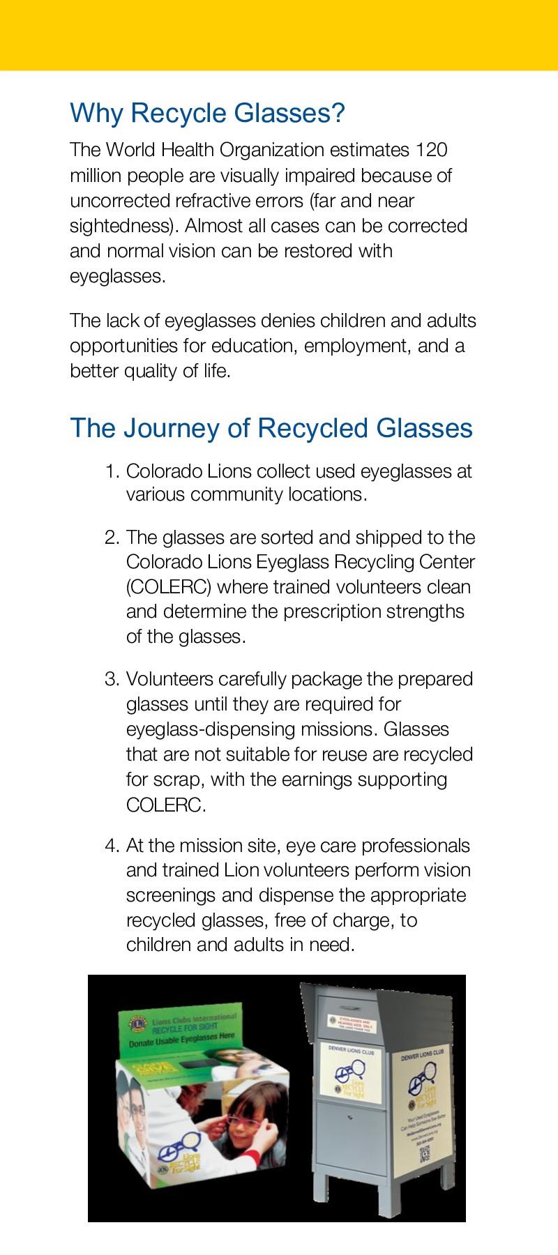 COLERC -Recycle For Sight Brochure | Lions Club of Denver